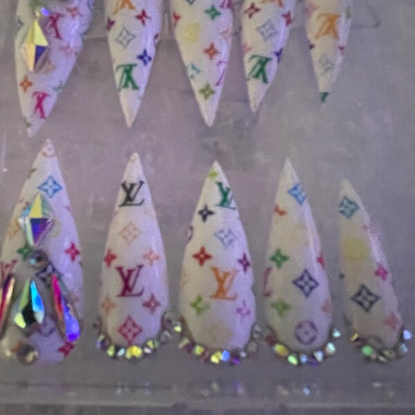 PAPER Chaser-colorful Money Nail Decals 40mm-fits 1XL-2XL Nail Tips - Etsy