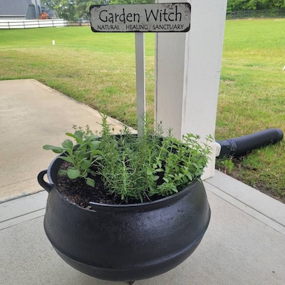 Garden Witch Metal Garden Sign Garden Gate Sign Medicinal Herb Sign ...