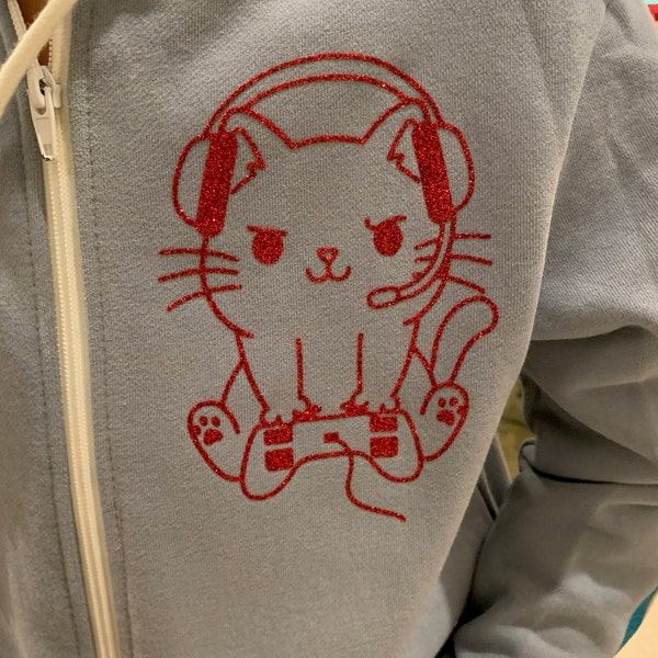 Gamer Cat SVG Cut File Funny Nerd Geek Cat Videogames Cutting File ...