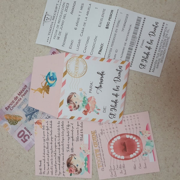 Editable Tooth Fairy Kit Letter Pouch Receipt Tooth Guide and Envelope ...