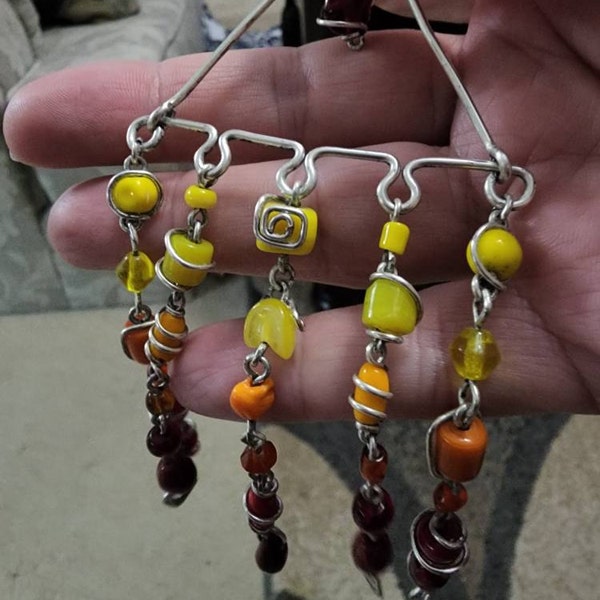 Whimsical Suncatchers, Single Strand Wire Wrapped Beads, Colorful Decor ...