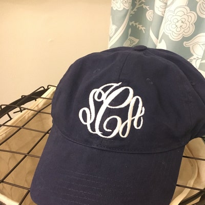 Navy Monogrammed Hat Monogrammed Baseball Cap Personalized Baseball Hat ...