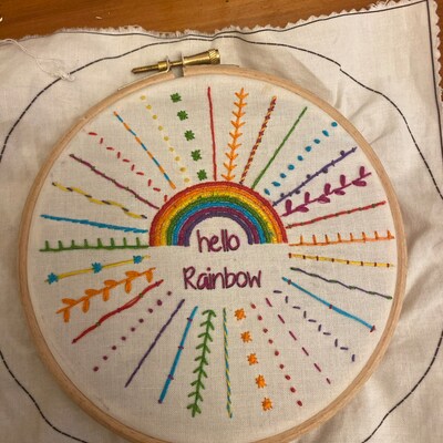 Hello Rainbow Embroidery Pattern PDF Pattern Beginner Embroidery ...