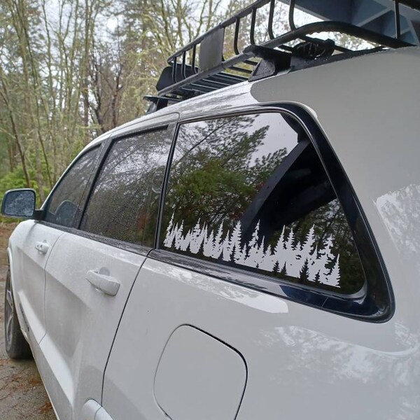 Forest Banner Vinyl Decal, Trees, Mountain Decal, Mountain Sticker ...