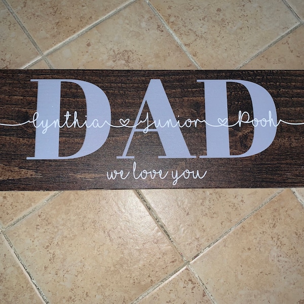 Dad Sign, Father's Day Gift, Rustic Wood Dad Sign, Family Wall Sign ...