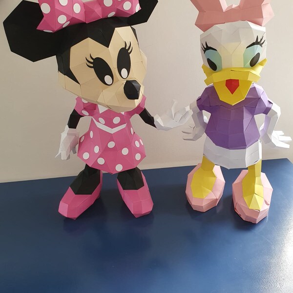 Papercraft Minnie Mouse PDF, SVG Template for DIY 3D Minnie Children's ...