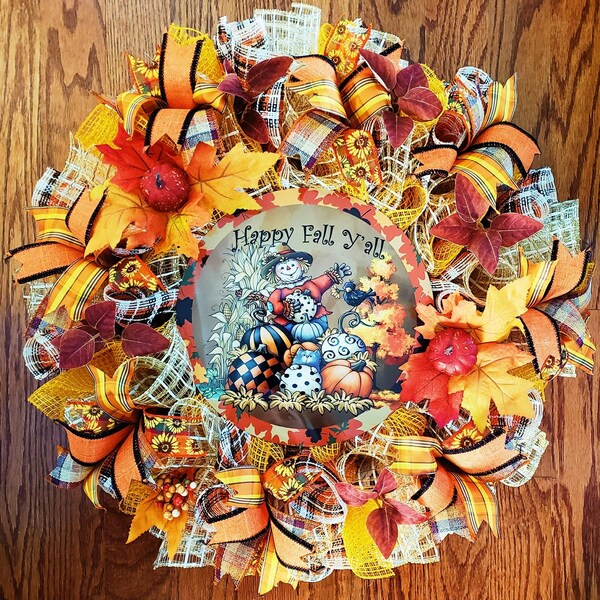 Happy Fall Y'all Wreath Sign, Metal Wreath Sign, Signs for Wreaths ...