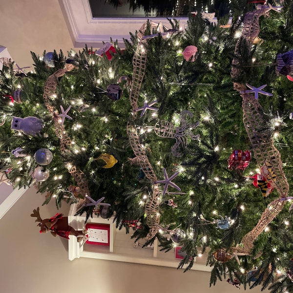 10 Ft. Starfish Garland, Natural Starfish Net Garland, Antique White ...