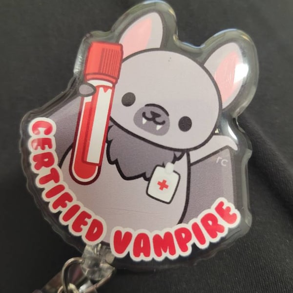 Licensed Vampire Acrylic ID Badge Reel for Phlebotomists, Phlebotomy ...