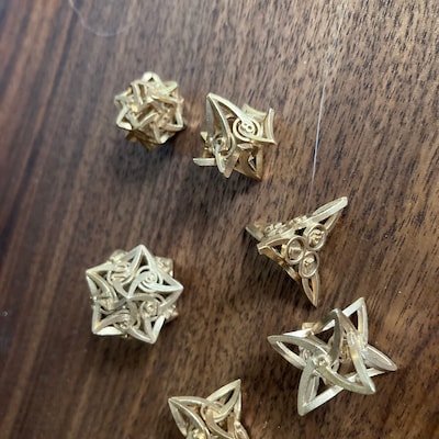Vortex Polyhedral Dice Set Bronze 6 Pieces - Etsy