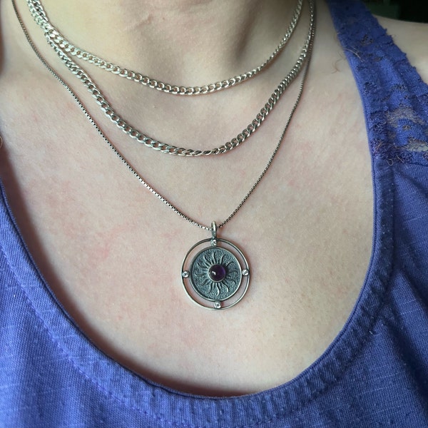 SHAMAN Medallion, 925k Sterling Silver Shaman Necklace, Pagan Talisman ...