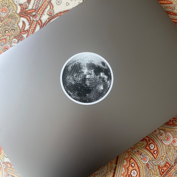 Disco Moon Sticker • Disco Ball Sticker • Disco Laptop Sticker & Water ...