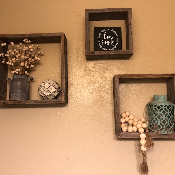 Reclaimed Wood Shadow Box Frames- Rustic Farmhouse Barnwood Style ...