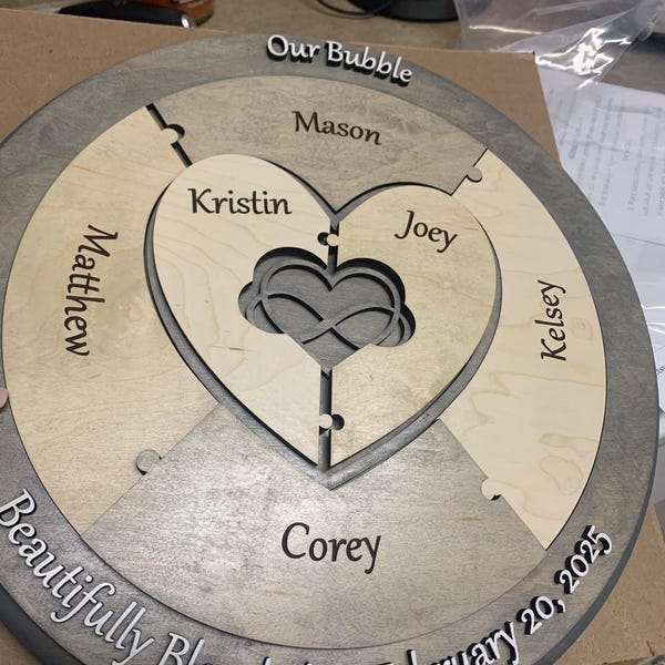 Unity Ceremony Puzzle, Rustic Style Puzzle, Removable Puzzle Pieces ...