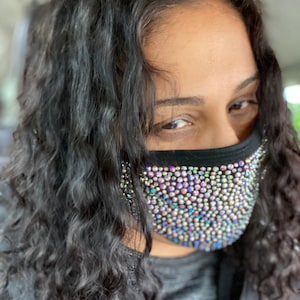 Sale Fashion Bling Face Mask USA Rhinestone Mask Swarovski | Etsy