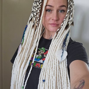 Wool Dreads Full Set BLACK ROOTS RAINBOW Long De Wool Dreadlocks Dreads ...
