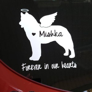 Labrador Retriever Custom Angel Wings and Halo Silhouette Vinyl Sticker ...