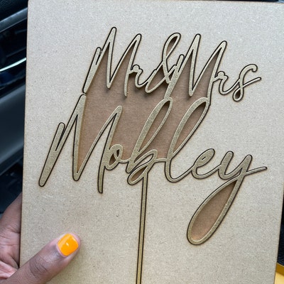 Personalized Wedding Cake Topper / Script Cake Toppers for - Etsy