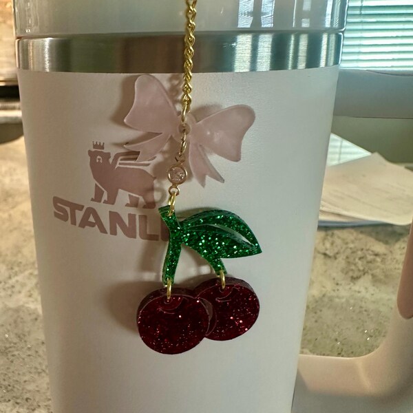 Short Tropical Monstera Stanley Straw Charm, Straw Dangle, Stanley ...