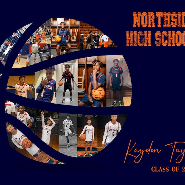 PRINTABLE Custom Basketball Photo Collage, Coach Gift, Printable ...