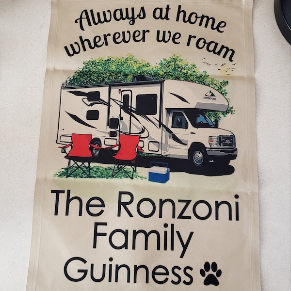 Always at Home Wherever We Roam, Personalized Class C Motorhome Camping ...