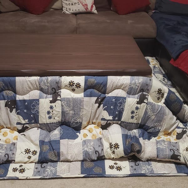 Kotatsu Futon & Mat Set Fluffy Premium Cotton Blanket Table Square ...