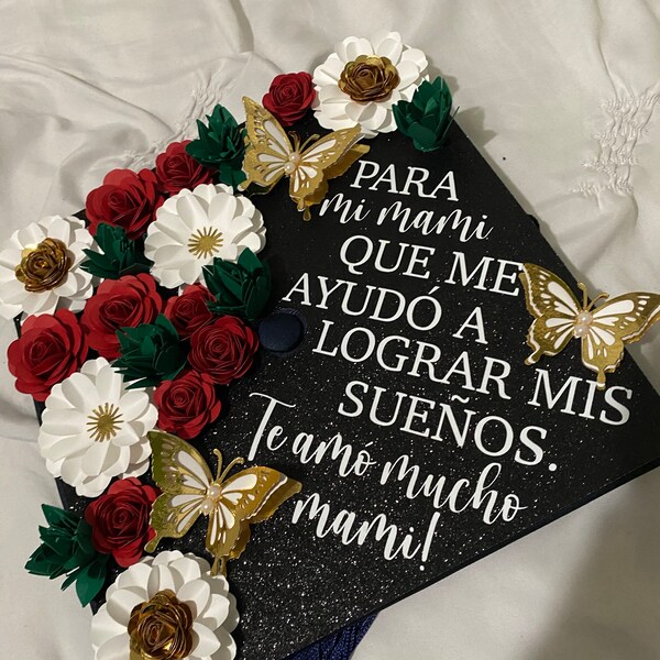 Graduation Flower Cap Topper, 1st Generation Graduate, Mexico ...