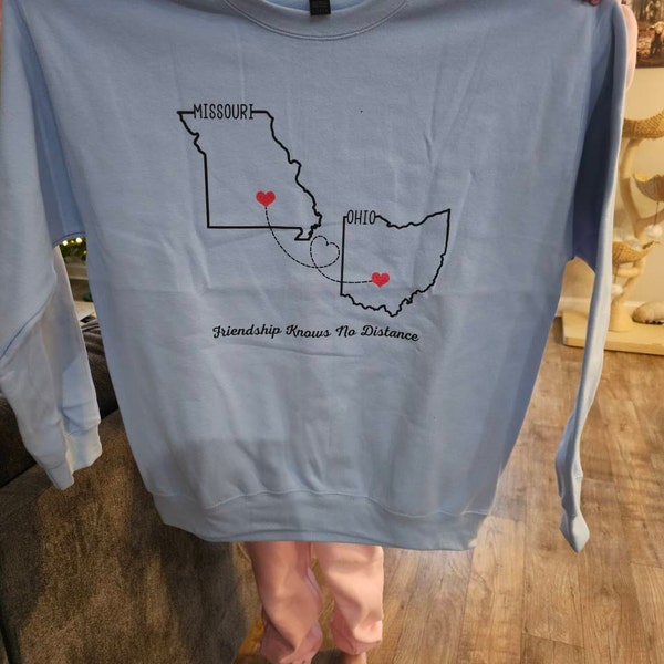 Custom State to State Long Distance Love, Long Distance Relationship ...