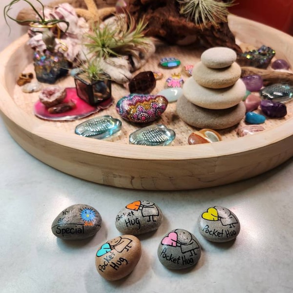 Hand Painted Pocket Hug Rock - Keepsake Token - Inspirational Gift - Etsy