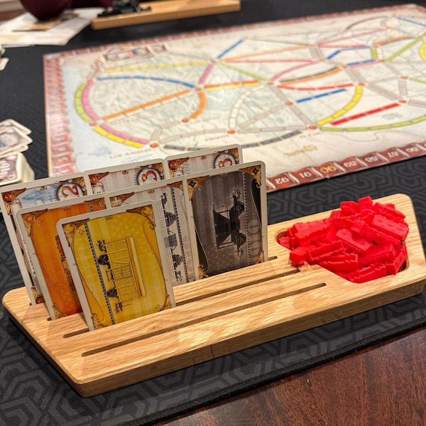 Oak - Rounded Small Board Game Component Tray & Playing Card Holder - Etsy