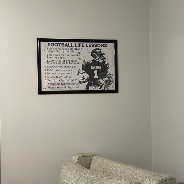 Personalized Football Life Lessons, Vintage Wall Art, Home Decor, Room ...