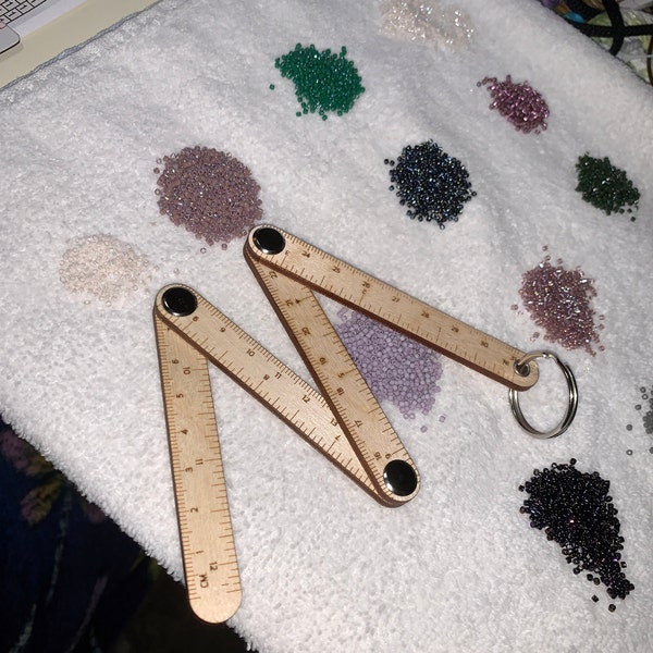 Wood Zigzag Ruler Keychain: Portable 12-inch Ruler. Custom Engraving ...
