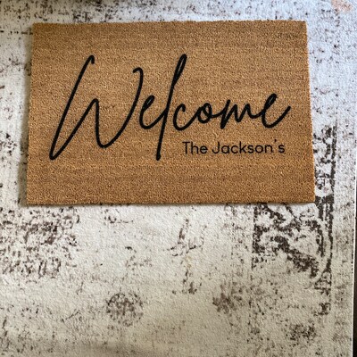 Custom Welcome Mat-personalized Welcome Mat-front Porch Mat-welcome Mat ...
