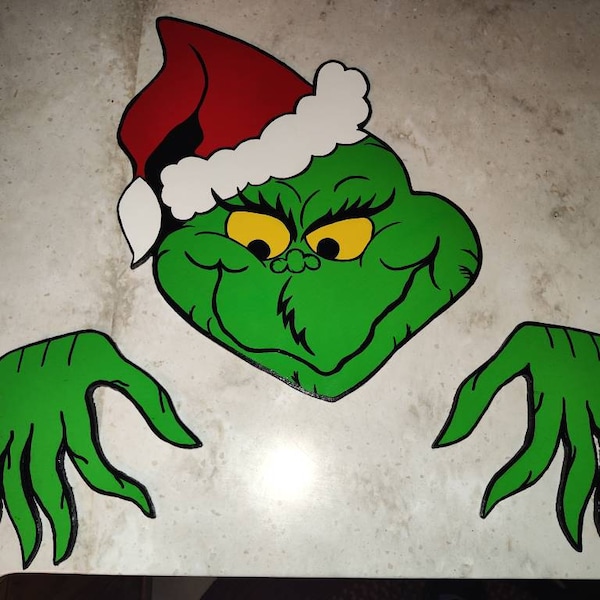 Digital Grinch Peeking Over Fence PDF | INSTANT DOWNLOAD | Holiday ...