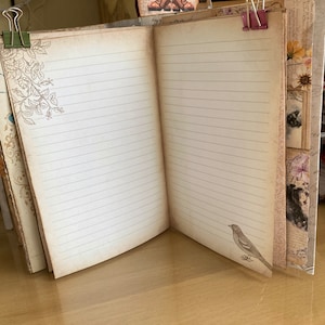 Junk Journal, Stamped Edges, Journal Pages, Plain, Blank, Lined, Ruled ...