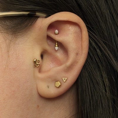 Tiny Octopus Threadless Flat Back Earrings, 20,18,16ga, 5-10mm Unisex ...