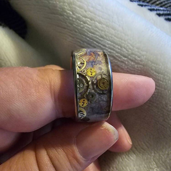 Cracked 3D Printed Titanium Gold Inlay Ring With (half Crack) - Etsy