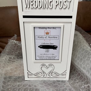 Large Lockable White Wedding Card Post Box Fully Assembled Wedding Card ...