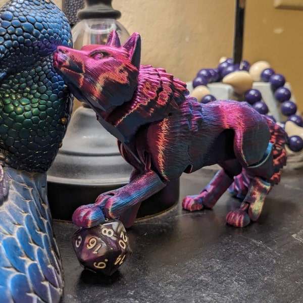 Wolf - 3D Printed, Articulated, Customizable Colors! - Etsy