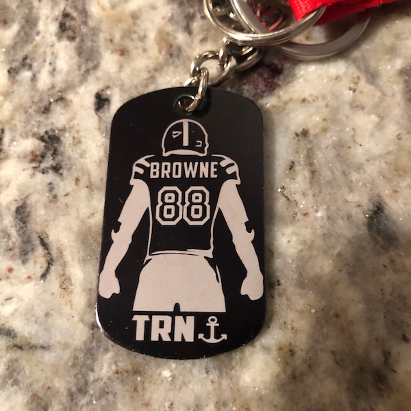 Football Player Gift - Dog Tag Keychain With Player's Prayer - Super ...
