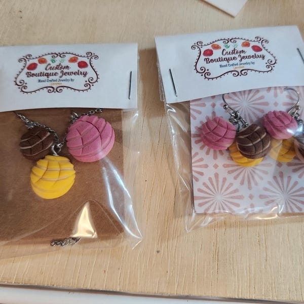 Concha Necklace and Concha Earring Set. Pan Dulce Jewelry Set Includes ...