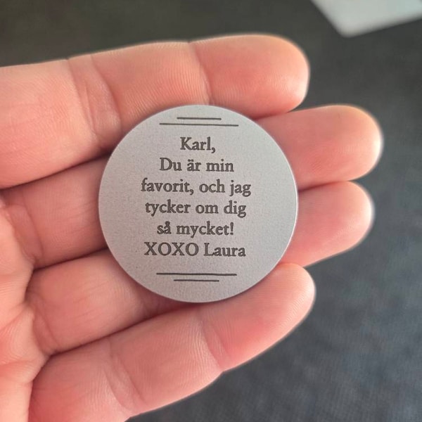 Write Your Message Personalized Metal Pocket Token, Pocket Coin ...