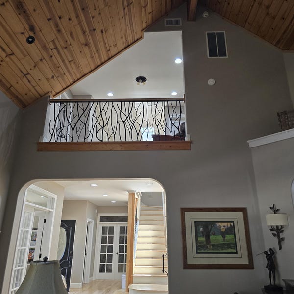 Hand Forged Heavy Steel Railing With Hammered Texture, Viking, Antler ...