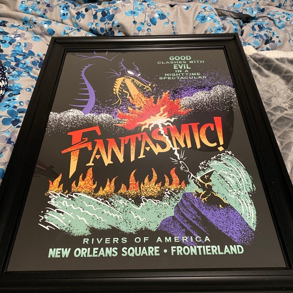 Fantasmic Vintage Disneyland Show Poster Giclée Wall Art, Great for ...