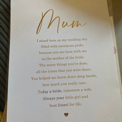 Mother of the Bride Print, Mother of the Bride Foil Print, Gift for ...