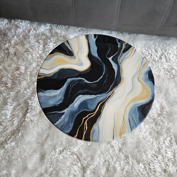 Navy Blue Coffee Table, Epoxy Resin Coffee Table, Unique Coffee Table ...
