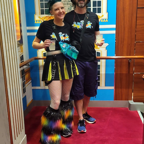 Fluffies Rave Wear Sparkle Black and Rainbow Furry Leg Warmers - Etsy