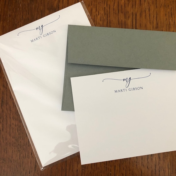 Complete Personalized Stationery Set - EXQUISITE SCRIPT MONOGRAM ...