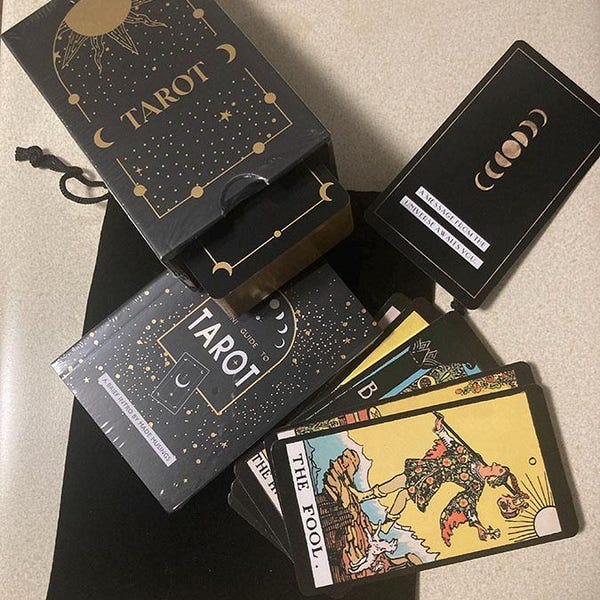 Black Tarot Cards Set Tarot Deck With Guidebook and Bag Classic Rider ...