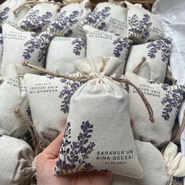 Personalized Lavender Sachet Favor | Custom Name Wedding, Engagement ...
